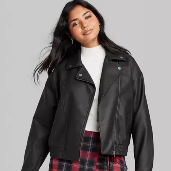 wild fable | Jackets & Coats | Euc Wild Fable Motorcycle Jacket Small ...